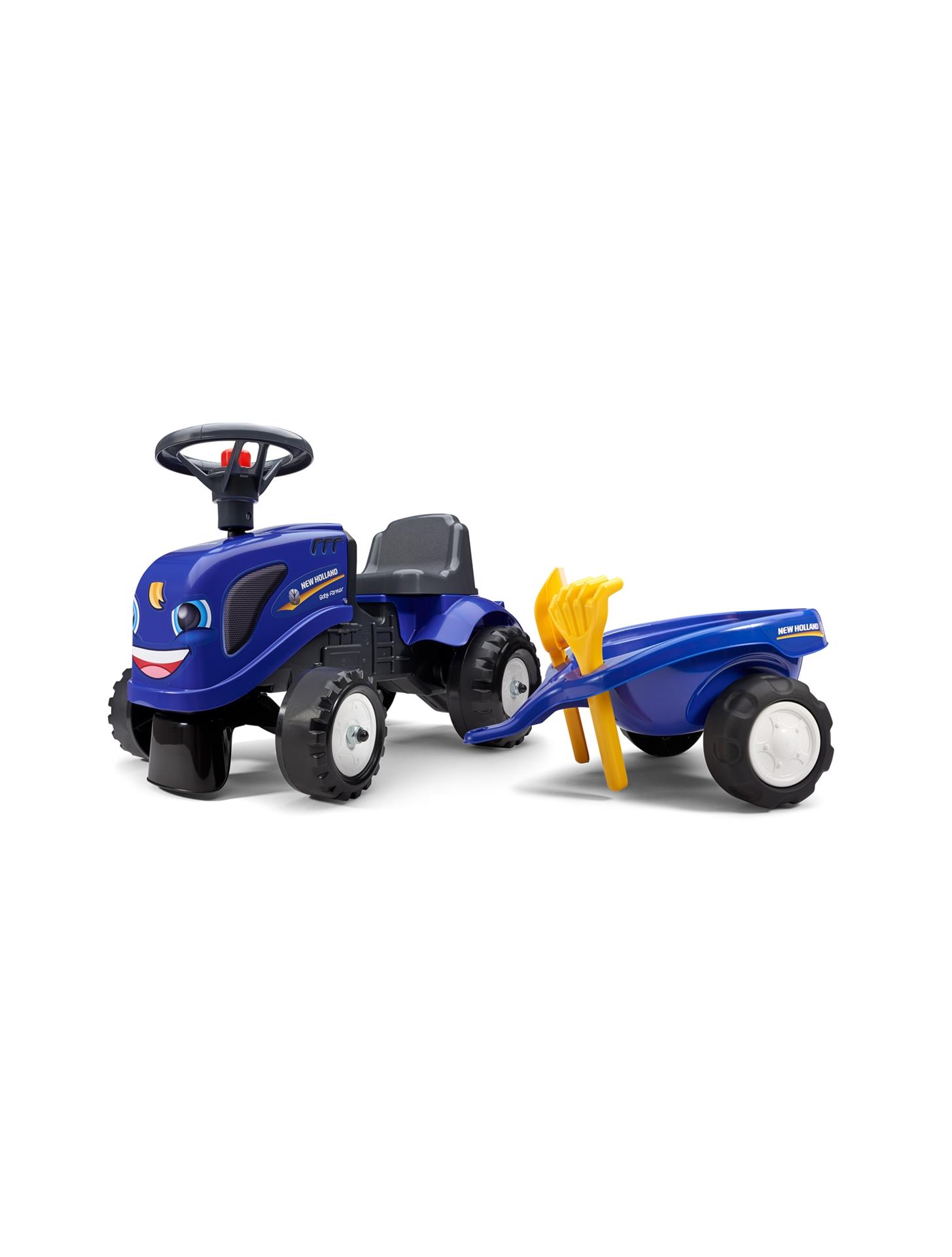New Holland Style. Baby`s ride-on tractor with trailer