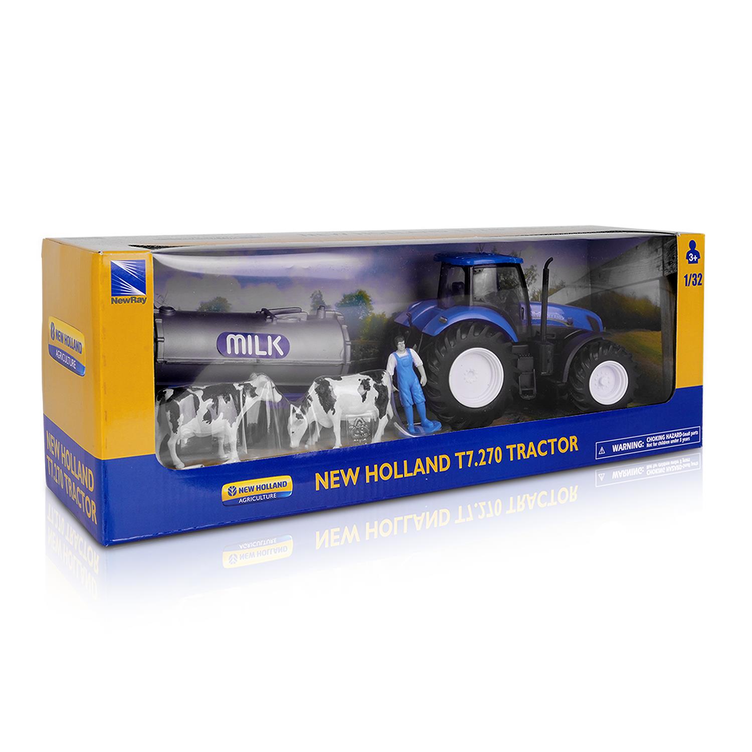 New Holland Style. Model Tractor T7 270 with milk transport tank