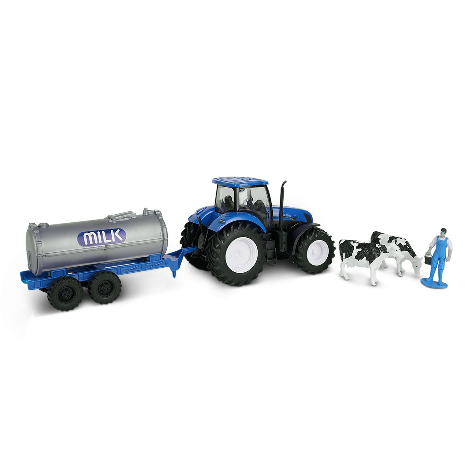 New Holland Style. Model Tractor T7 270 with milk transport tank